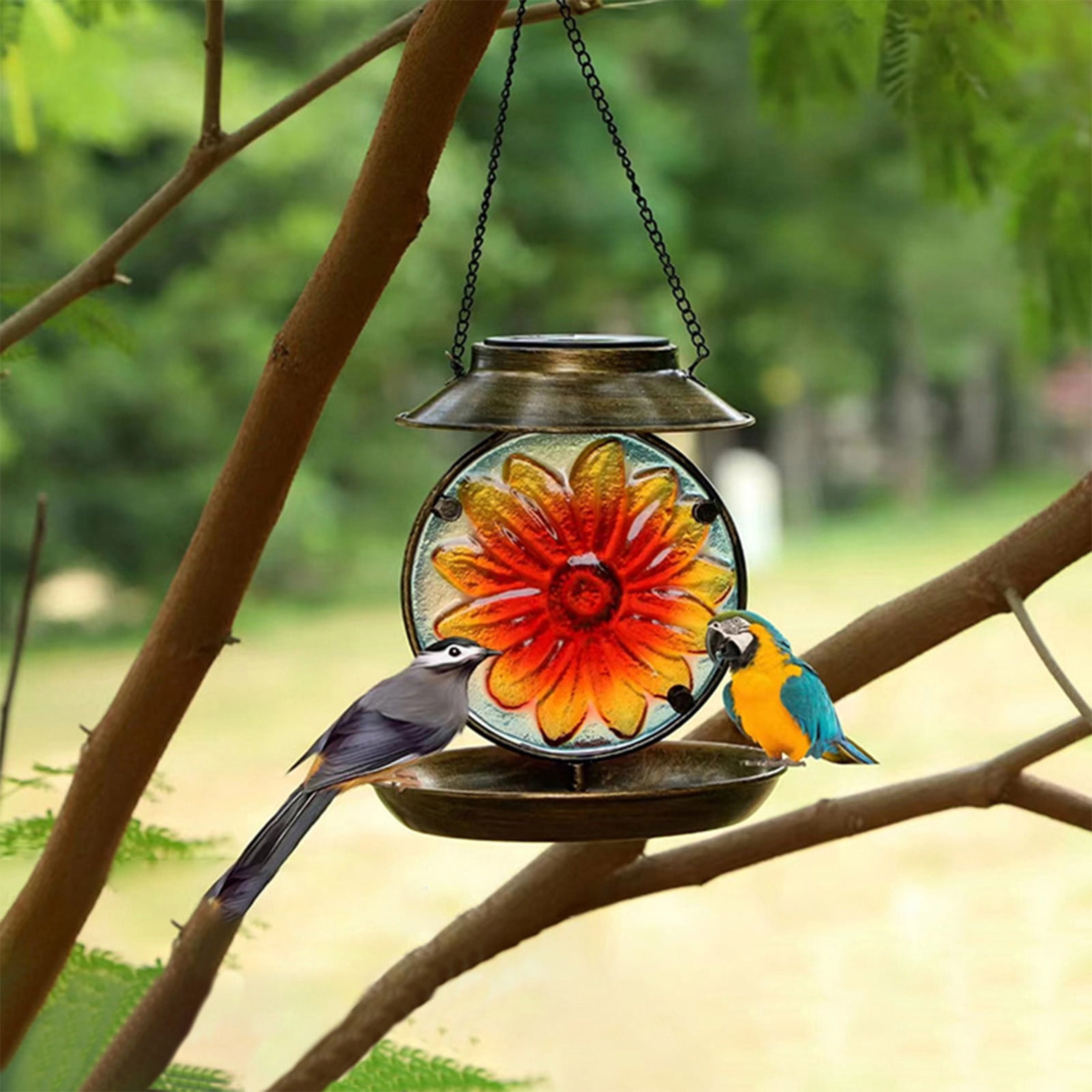 CEHVOM Hummingbird Feeder 2 In 1 Bird Feeder With Solar Street Lamp ...