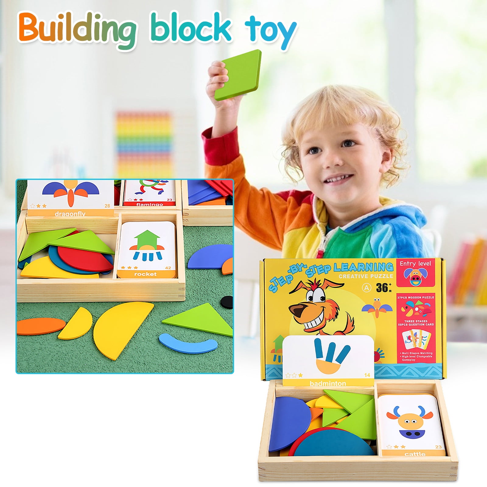 CEHVOM Children's Geometric Puzzles Enlightenment Puzzle Early ...