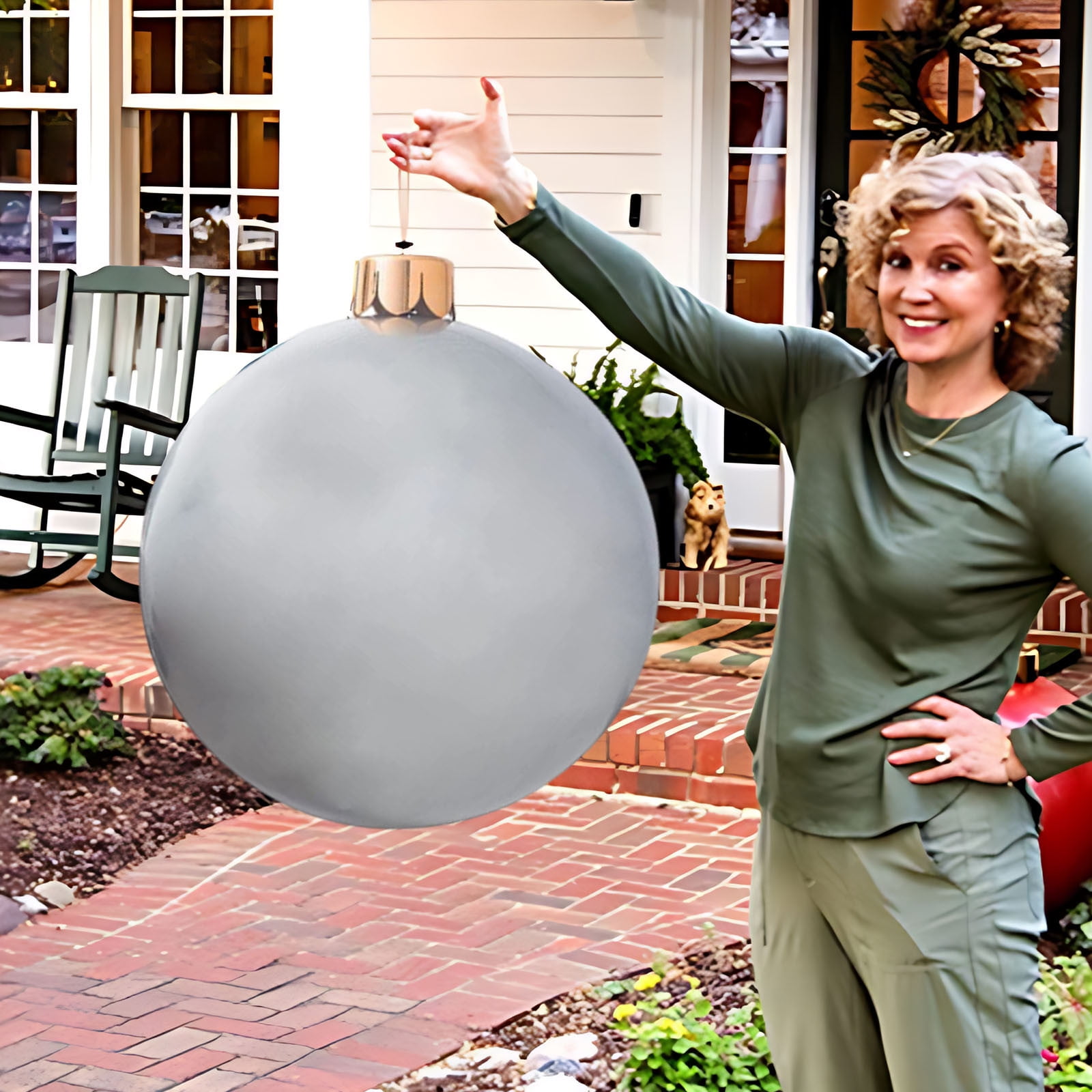 CEHVOM Christmas Decoration Bell Ball 60cm Outdoor Christmas Inflatable ...