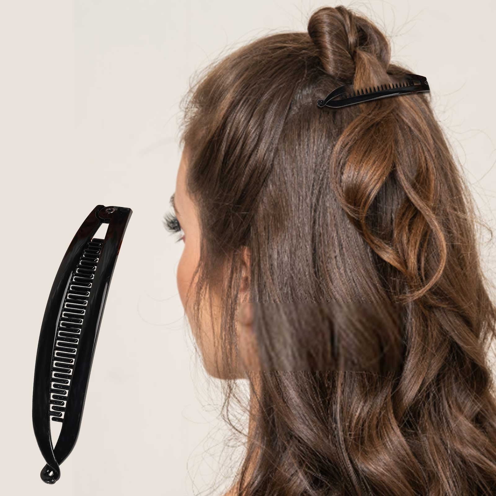 CEHVOM Double-Sided Banana Hair Clip - Invisible Snap Clip Comb for ...