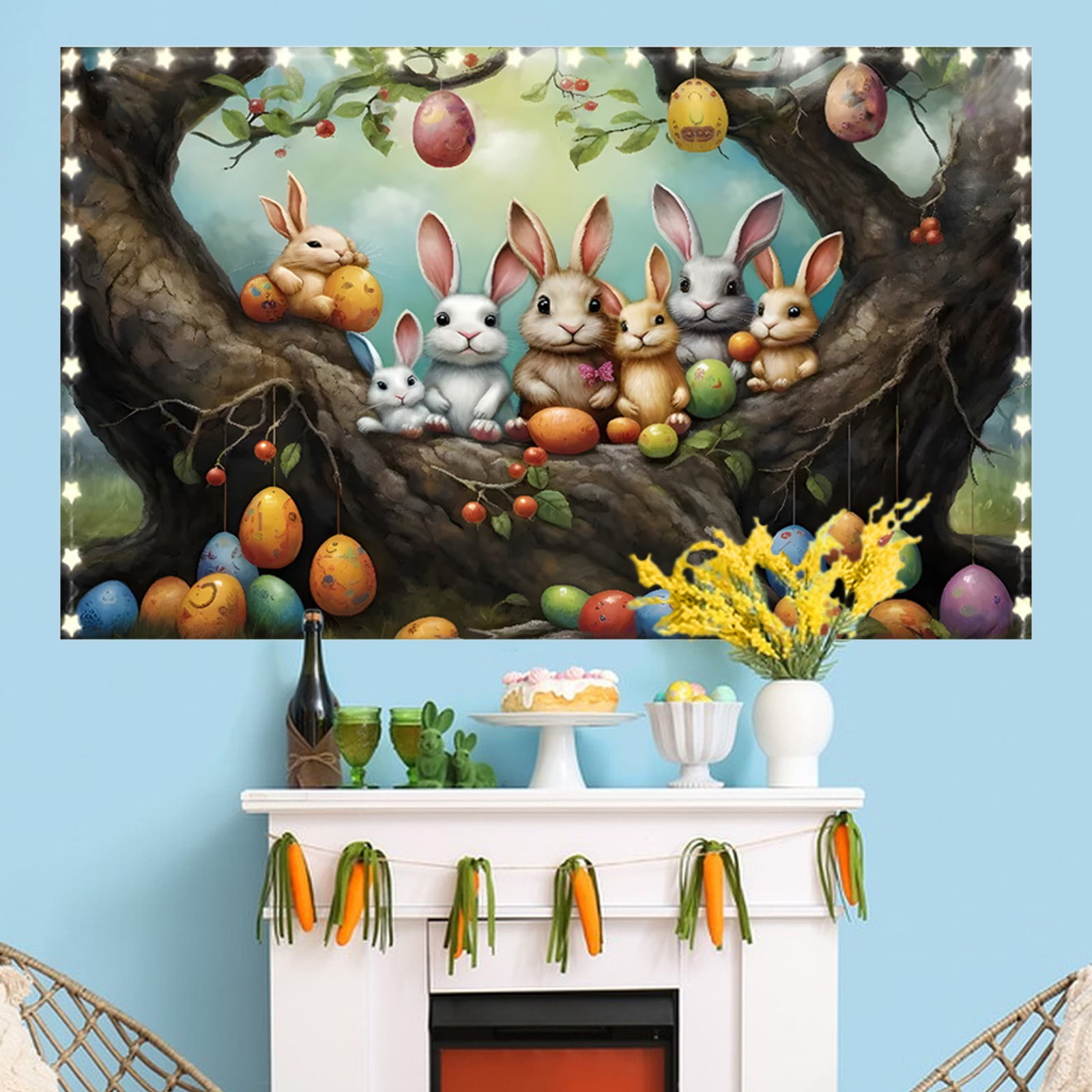 CEHVOM Easter Banners Decorative Photos Backgrounds Easter Decorations ...
