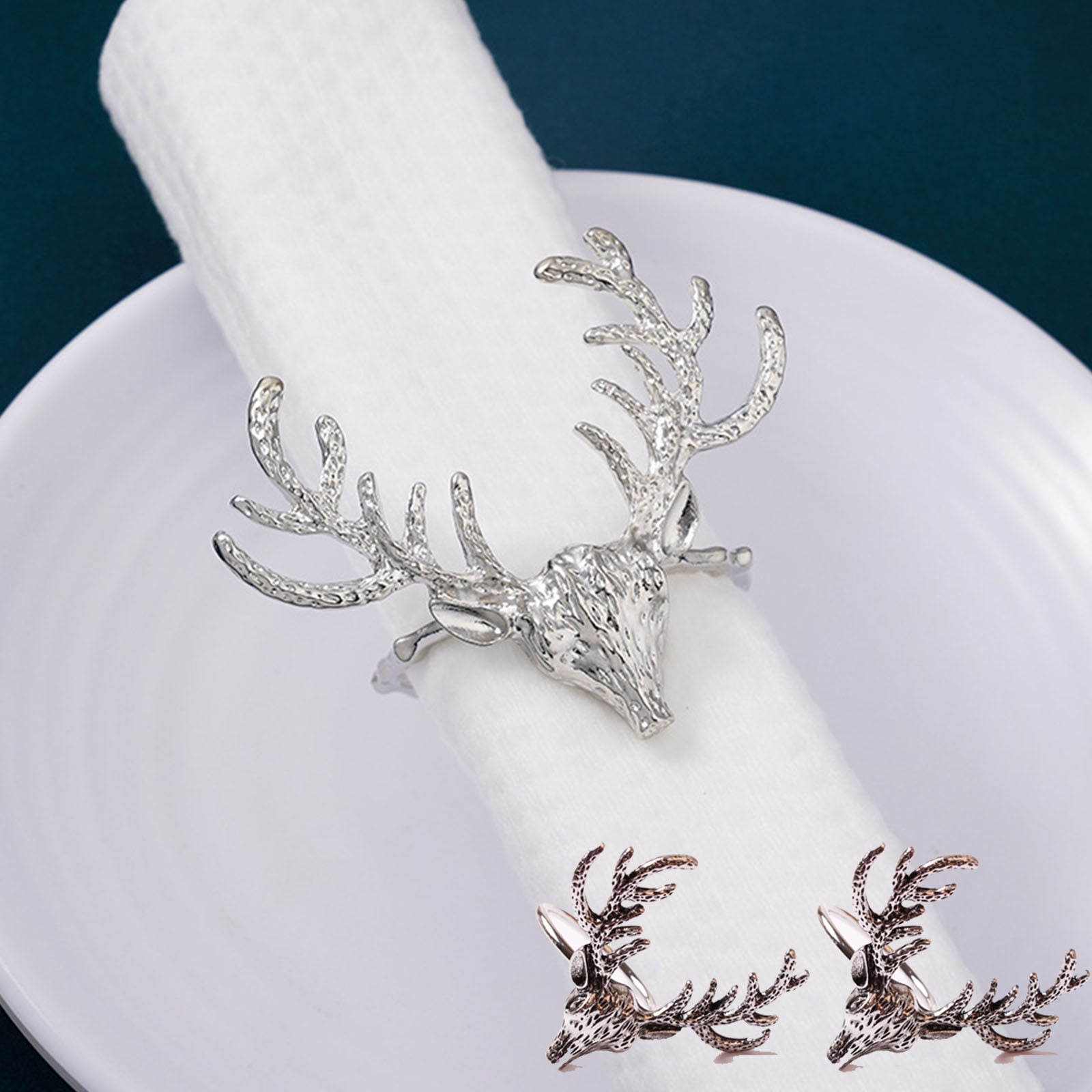 CEHVOM Kitchen Essentials Christmas Napkin Clasp Restaurant Metal Elks ...
