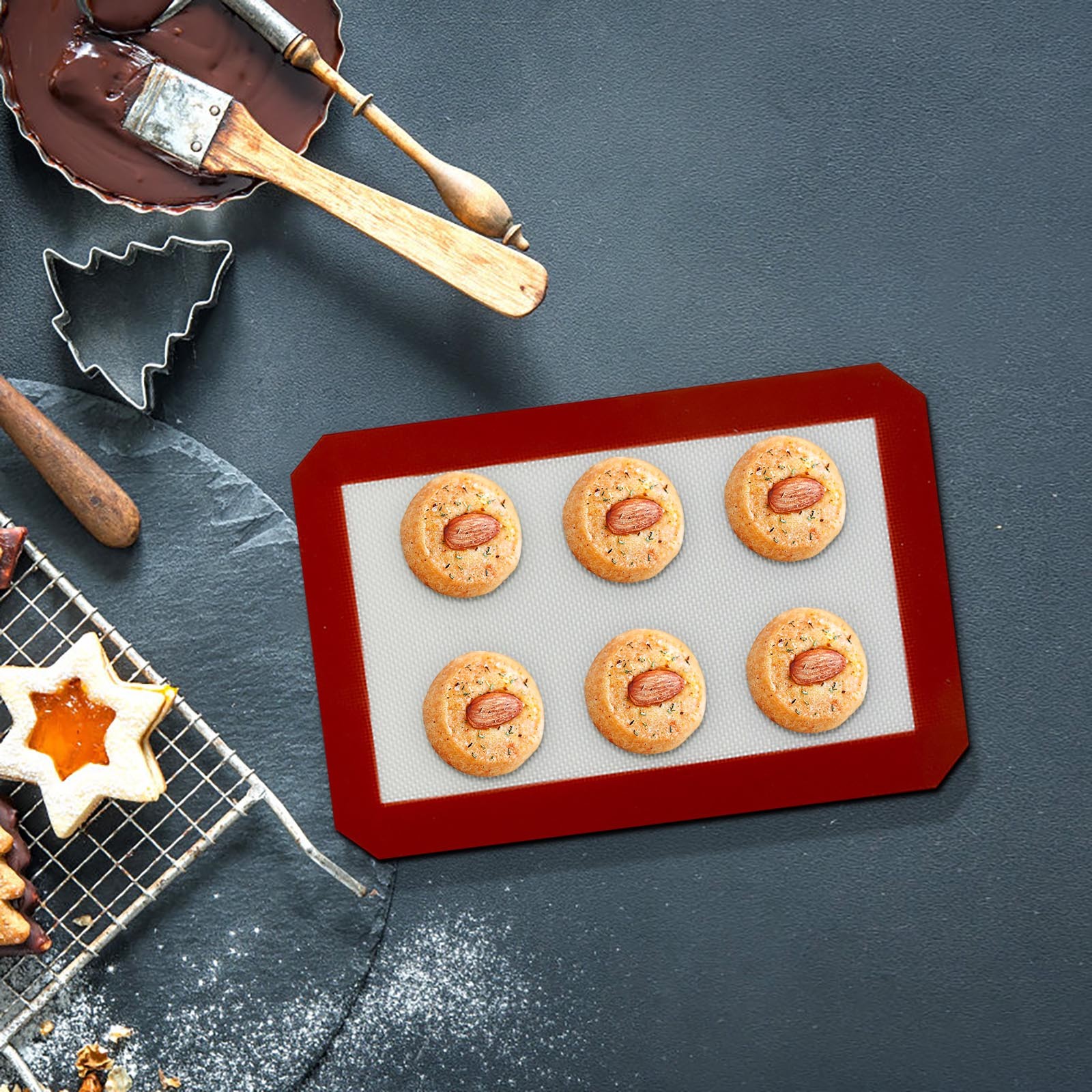 CEHVOM Kitchen Utensils Set Baking Pad Rolling Pad Macaron Bread Pad ...