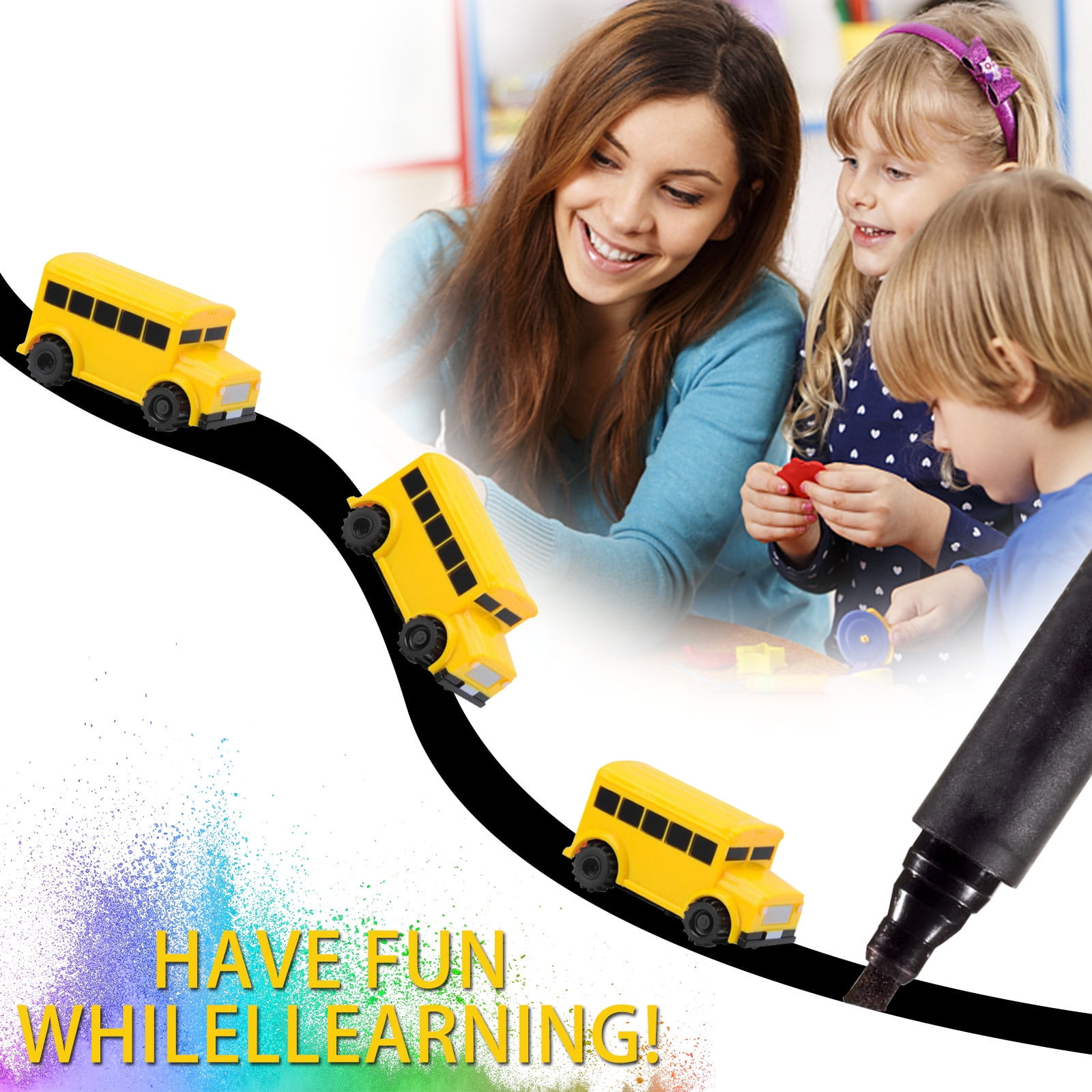 CEHVOM Line Induction Car And Pen Toy Car, Automatic Induction Road ...