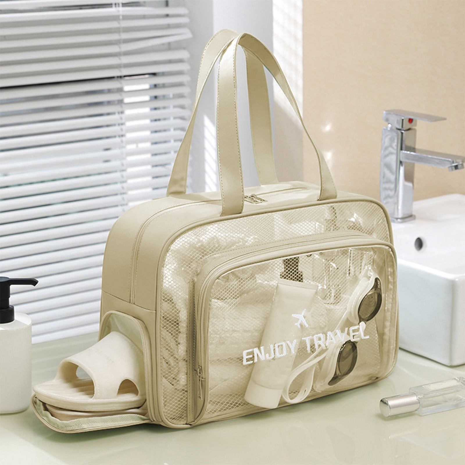 CEHVOM Makeup Bags for Women 2pc Waterproof Beach Bag Dry Wet ...