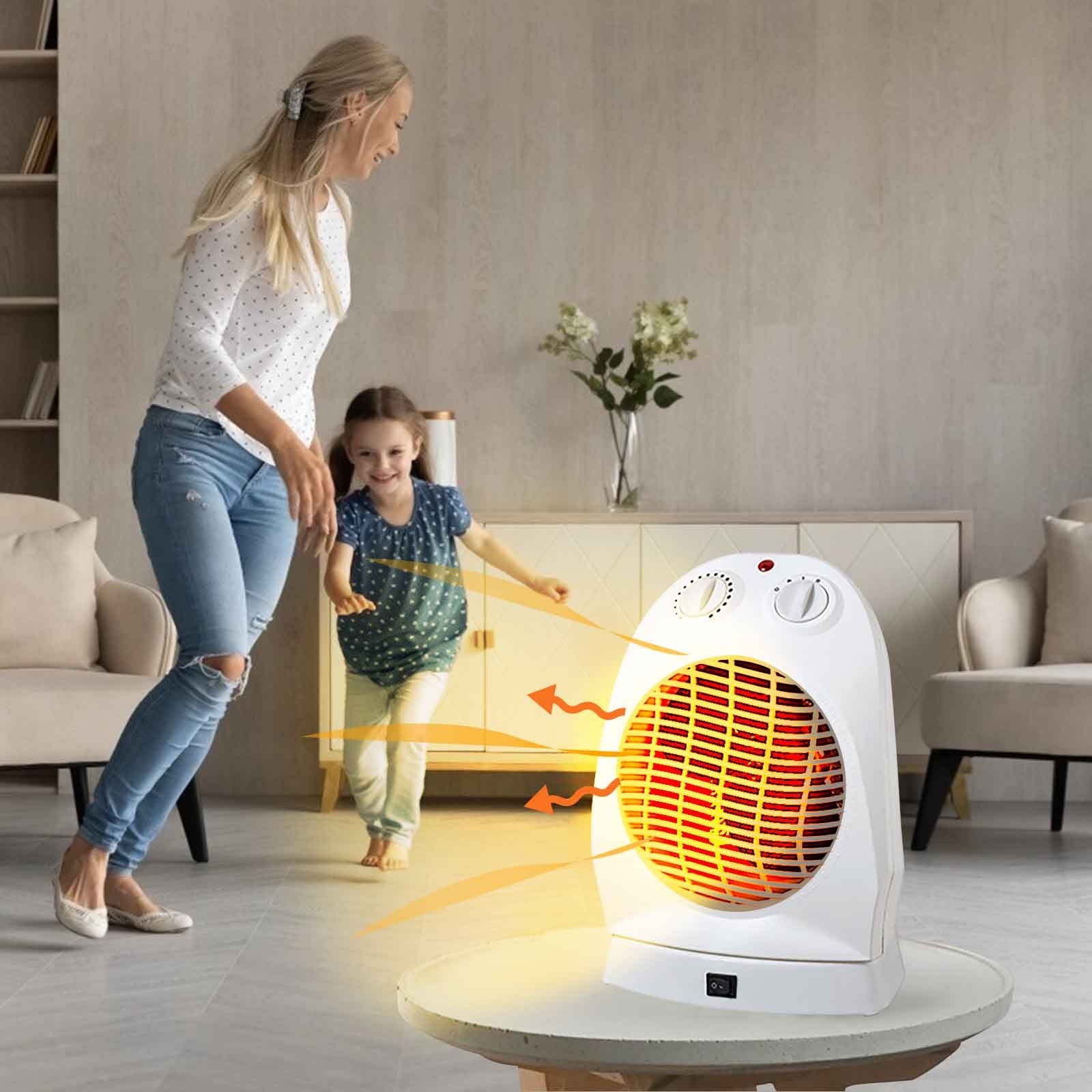CEHVOM Mini Space Heaters for Indoor Use Heater Two Gears 1000W/2000W ...