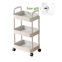 mtvxesu Small Storage Shelf, 2-Tier Plastic Small Rolling Storage Cart ...