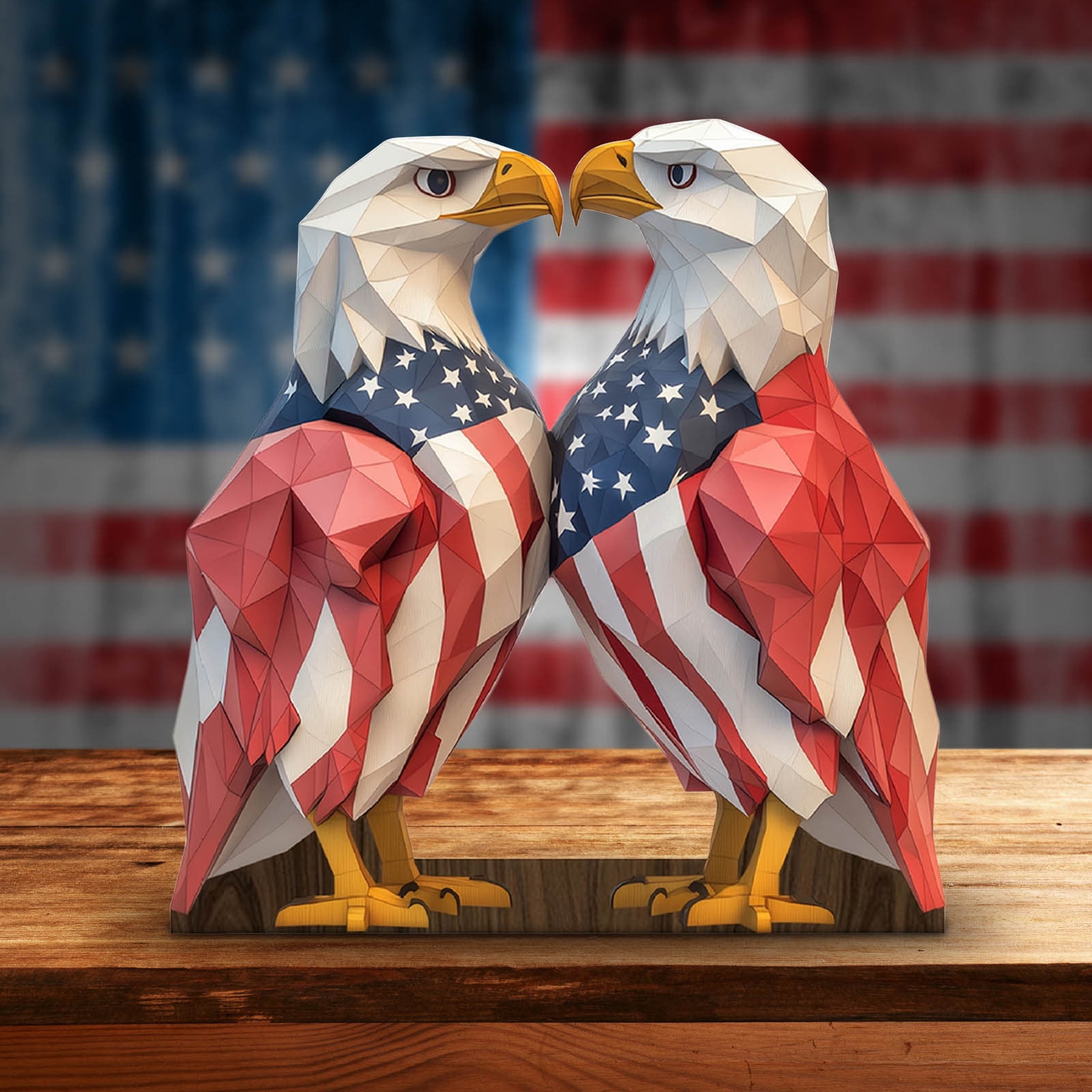 CEHVOM Patriotic Wooden Figurine - Handcrafted 2D Independence Day ...