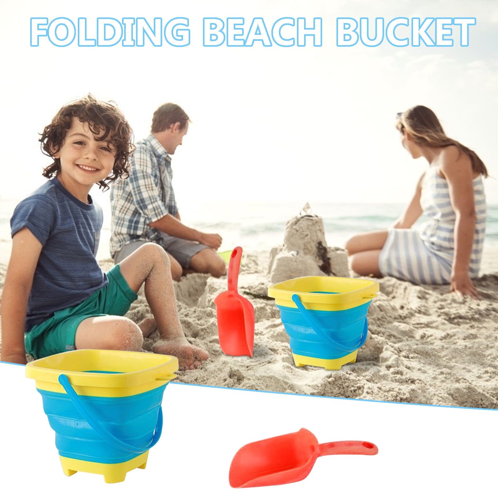 CEHVOM Soft Plastic Folding Bucket Portable Summer Beach Water Toy ...