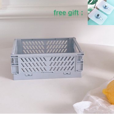 RBCKVXZ Mini Foldable Plastic Storage Basket for Organizing Crates with ...