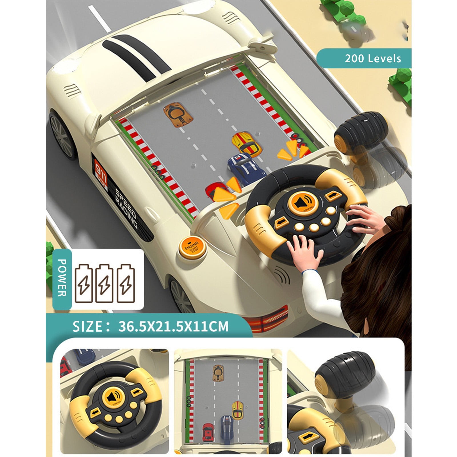 CEHVOM Toys for Ages 2-4 Children's Steering Wheel Simulation Driving ...