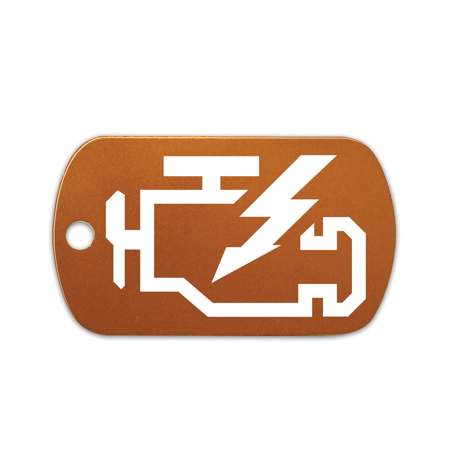 CEL GI Dog Tag Aluminum Keychain check engine light - Orange - Walmart.com