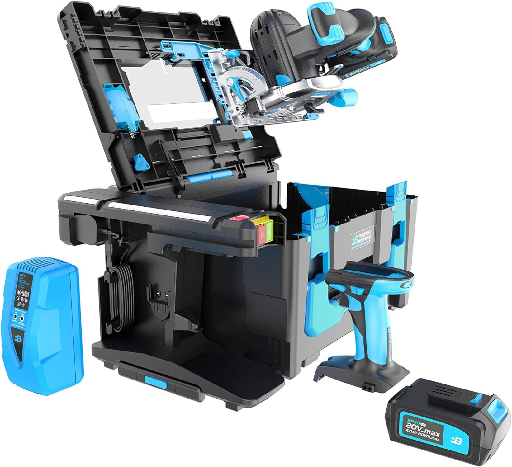 POWER8 Workshop - 20V Cordless Power Tool Combo Kit: Drill/Driver ...