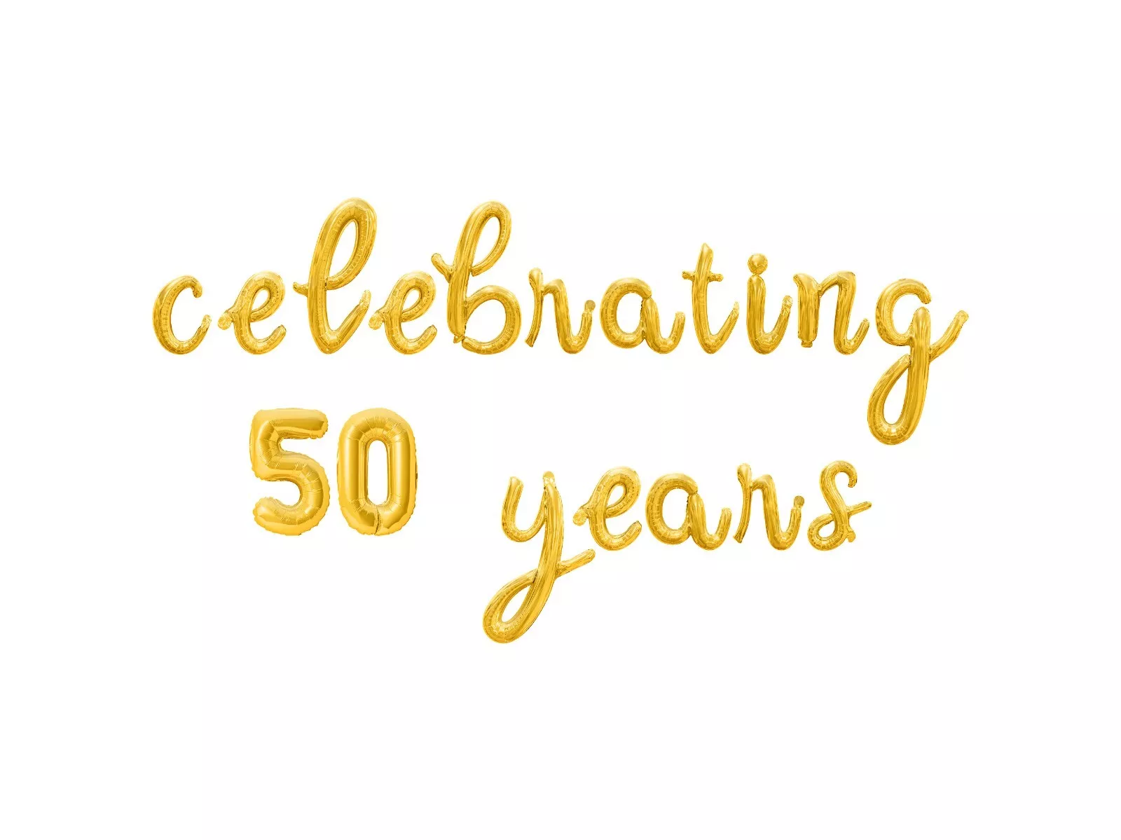 CELEBRATING 50 YEARS Cursive Letter Balloon Banner - 50th Anniversary ...