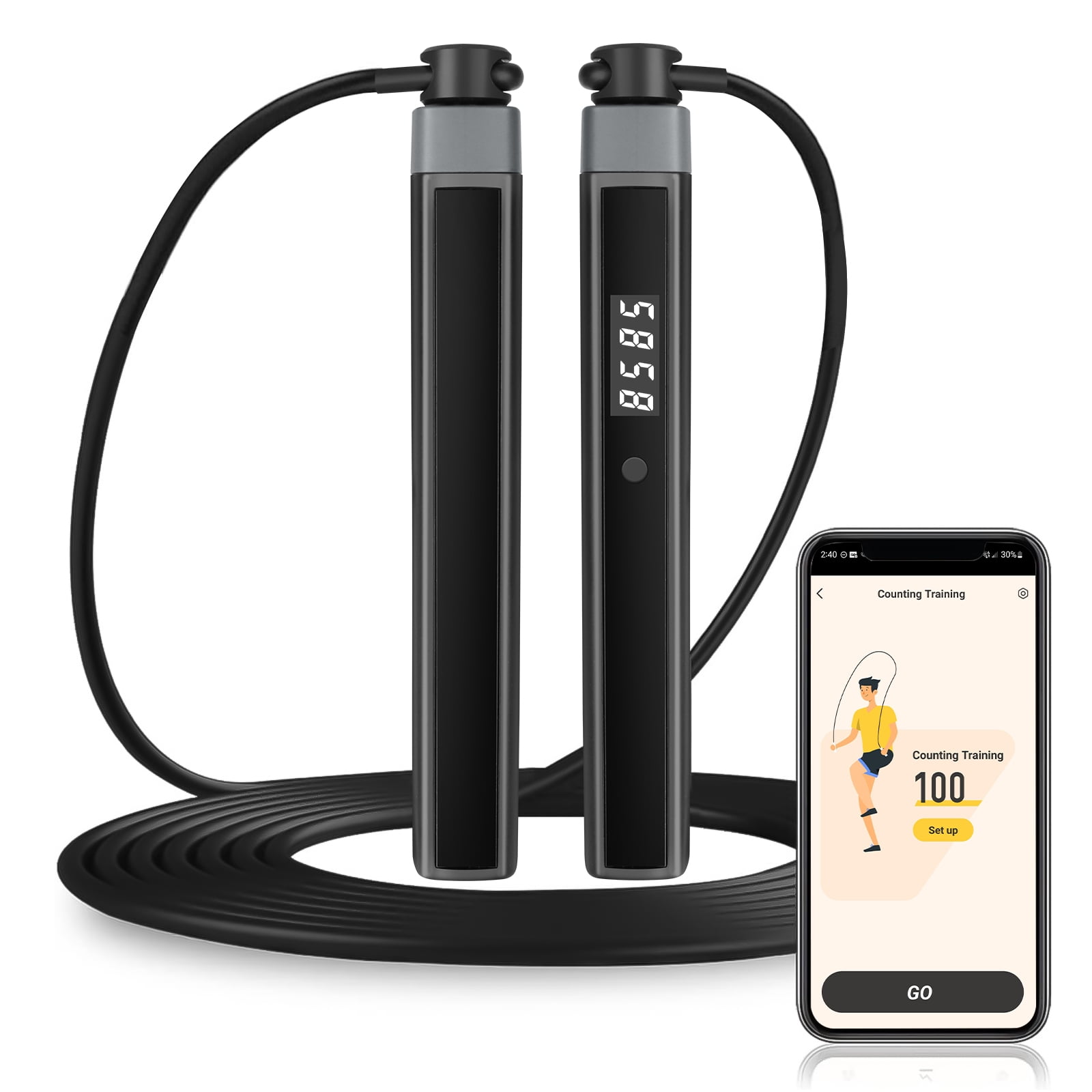 CELECTIGO Smart Jump Rope, Adjustable Fitness Skipping Rope with App ...