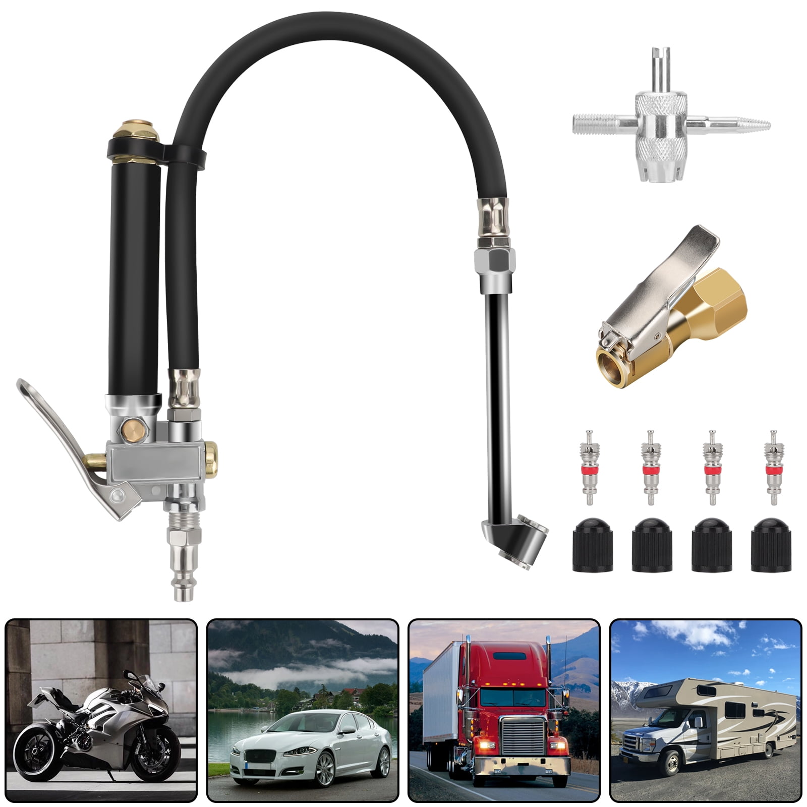 CELECTIGO Tire Inflator with Dual Head Pressure Gauge (10-120 PSI ...