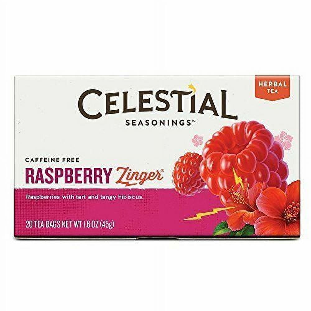 CELESTIAL SEASONINGS HERB TEA,RASPBERRY ZINGER, 20ct, 3-Pack - Walmart.com