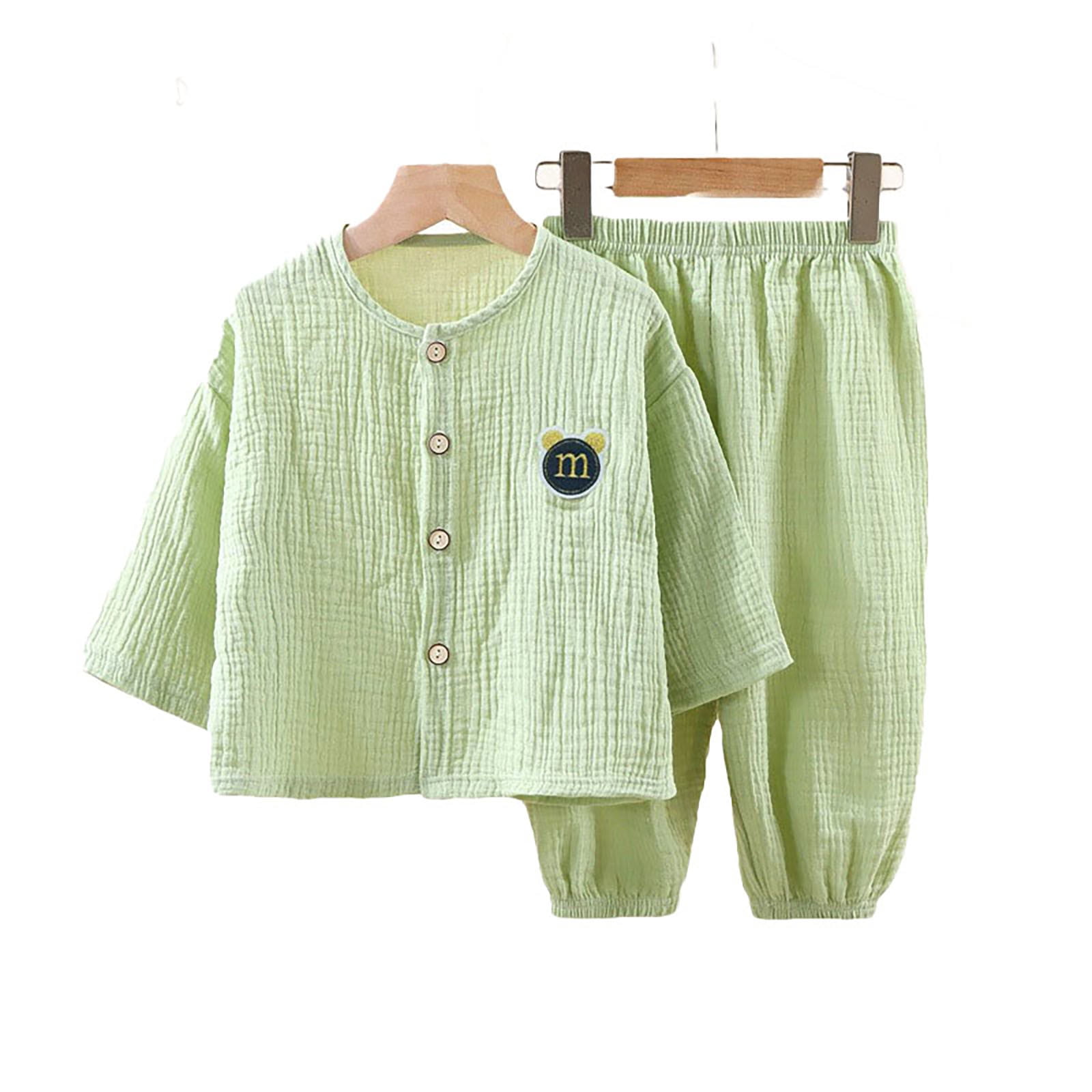 CELIEAN Baby Kids Clothes Cartoon Thin Pajamas Set Long Sleeve Baby ...