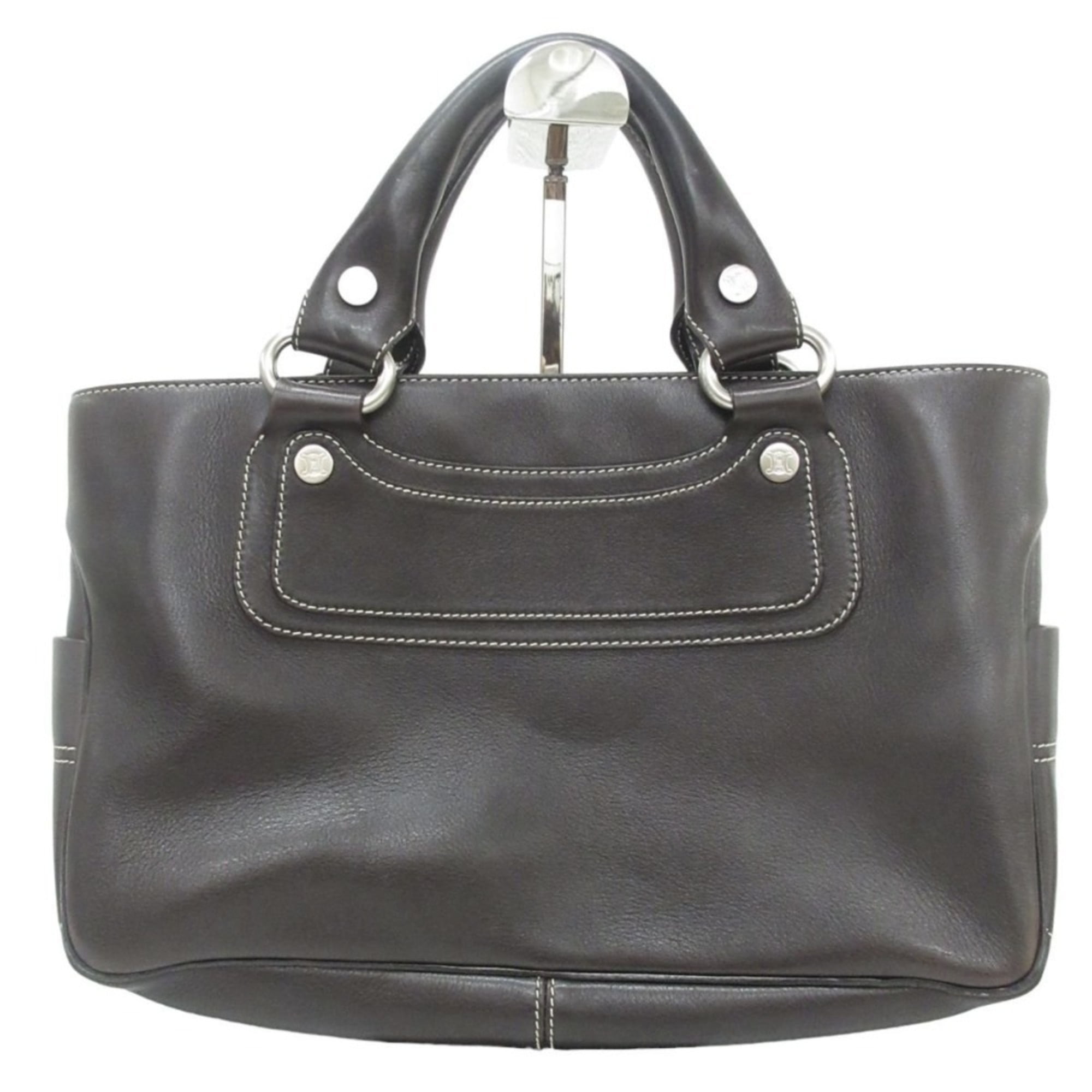 Pre-Owned CELINE Leather Boogie Bag Handbag Brown Women's (Good ...