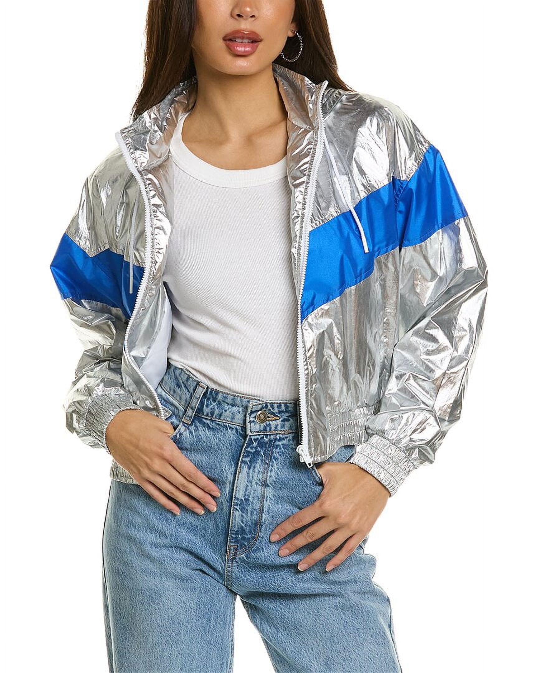CELINE womens Track Jacket, 38, Silver - Walmart.com