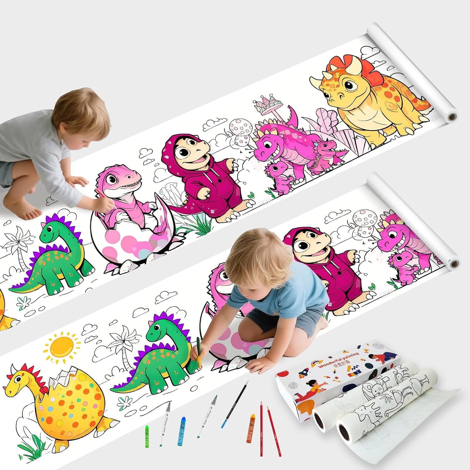 CELION Coloring Paper Roll for Kids, Toddler Drawing Paper Roll, 11.6 ...