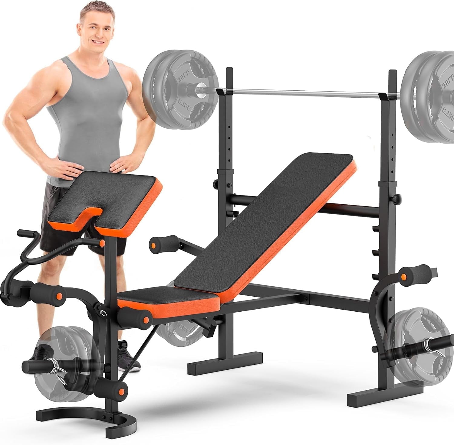 CELLOMOMO 660LBS Adjustable Weight Bench, 6-in-1 Workout Bench with ...