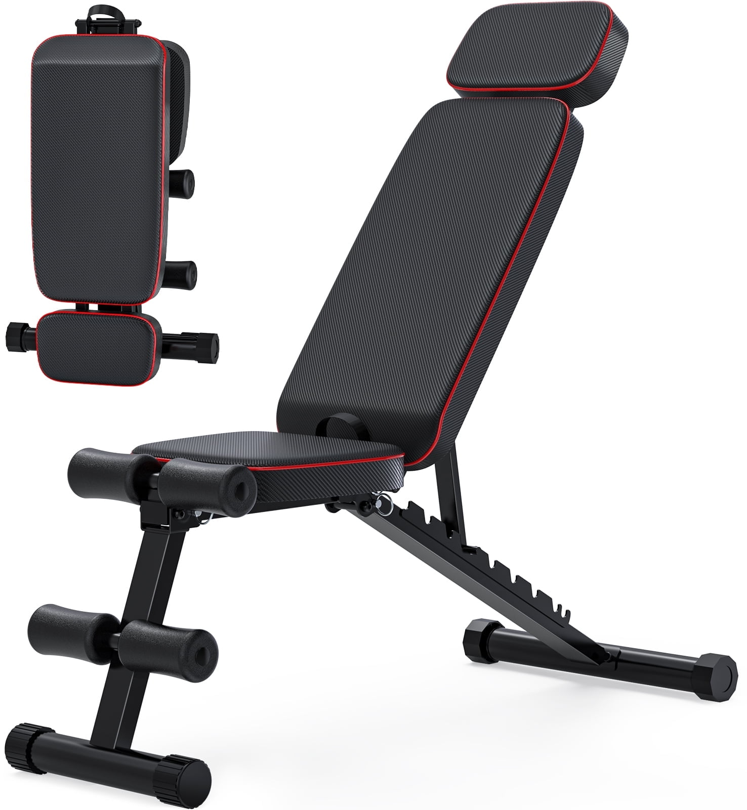 Adjustable Weight Bench Foldable -800LB Workout Bench, Extended head ...
