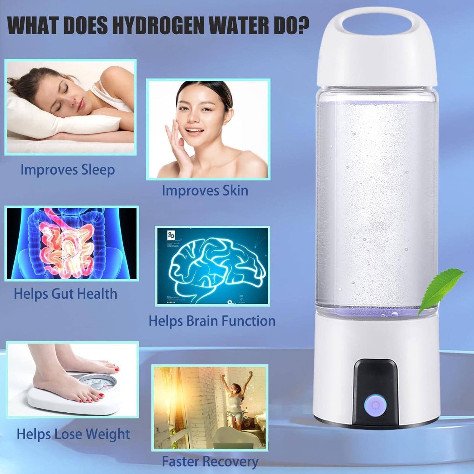 CELNNCOE Hydrogen Water Bottle Hydrogen Water Bottle Generator Portable ...