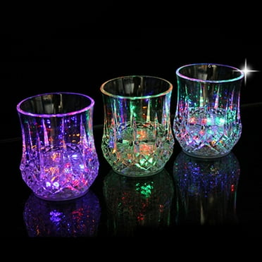 LED Light-Up Whiskey Glass, Water Activated, Colorful Flashing ...