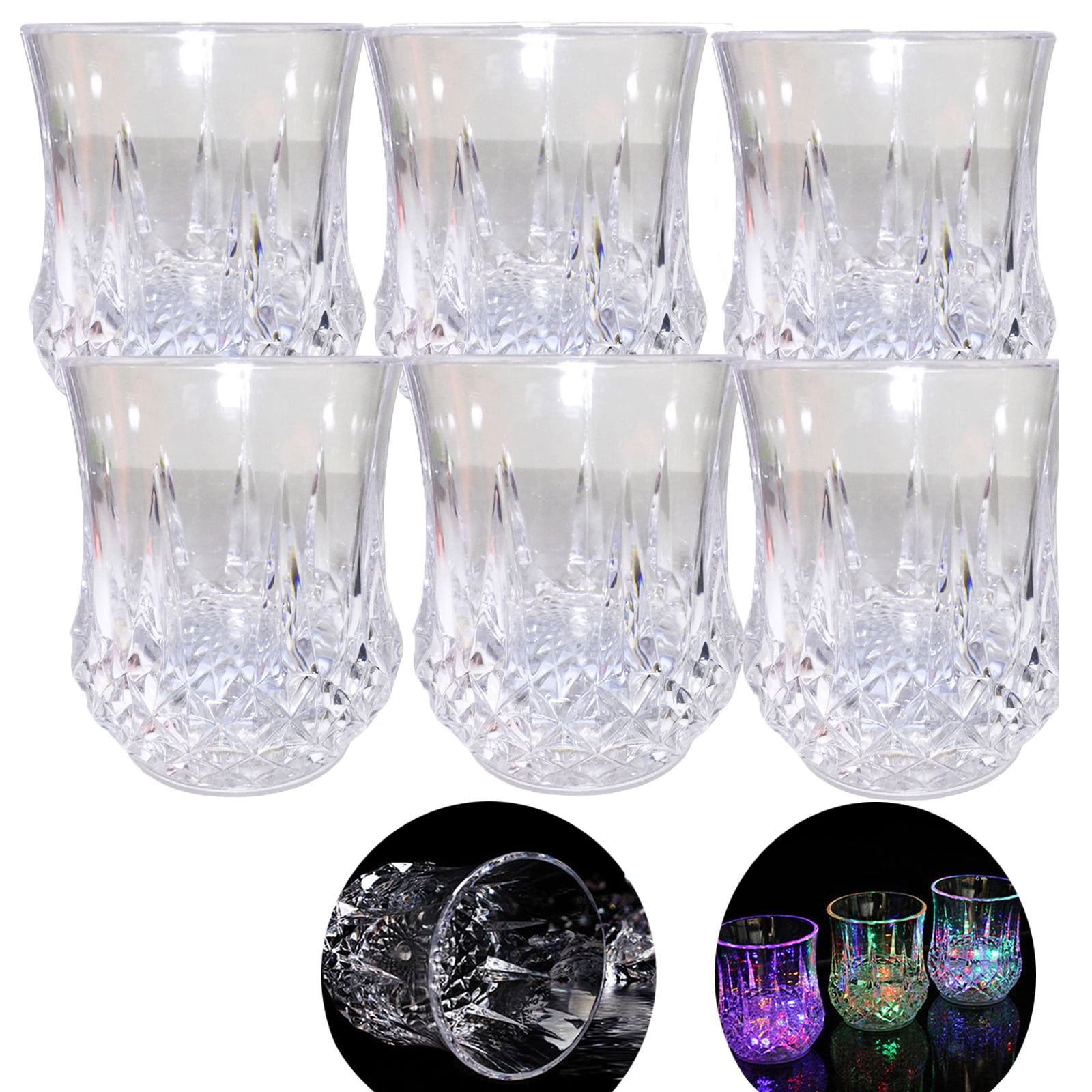 CELNNCOE Liquid Activated Led Old Fashioned Drinking Glasses-Multicolor ...