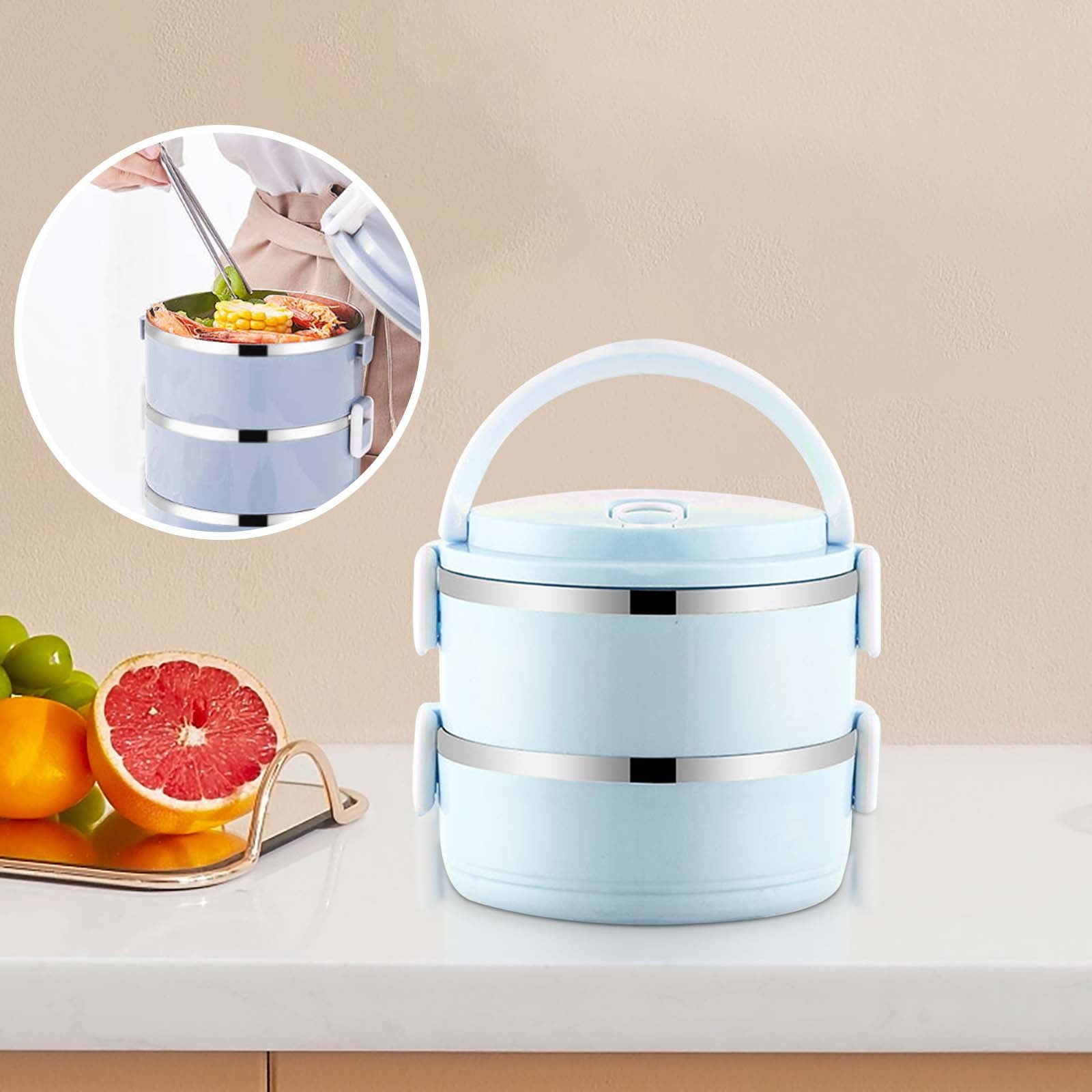 CELNNCOE Lunch Box, Stainless Steel Insulated Bento Container, Circular ...