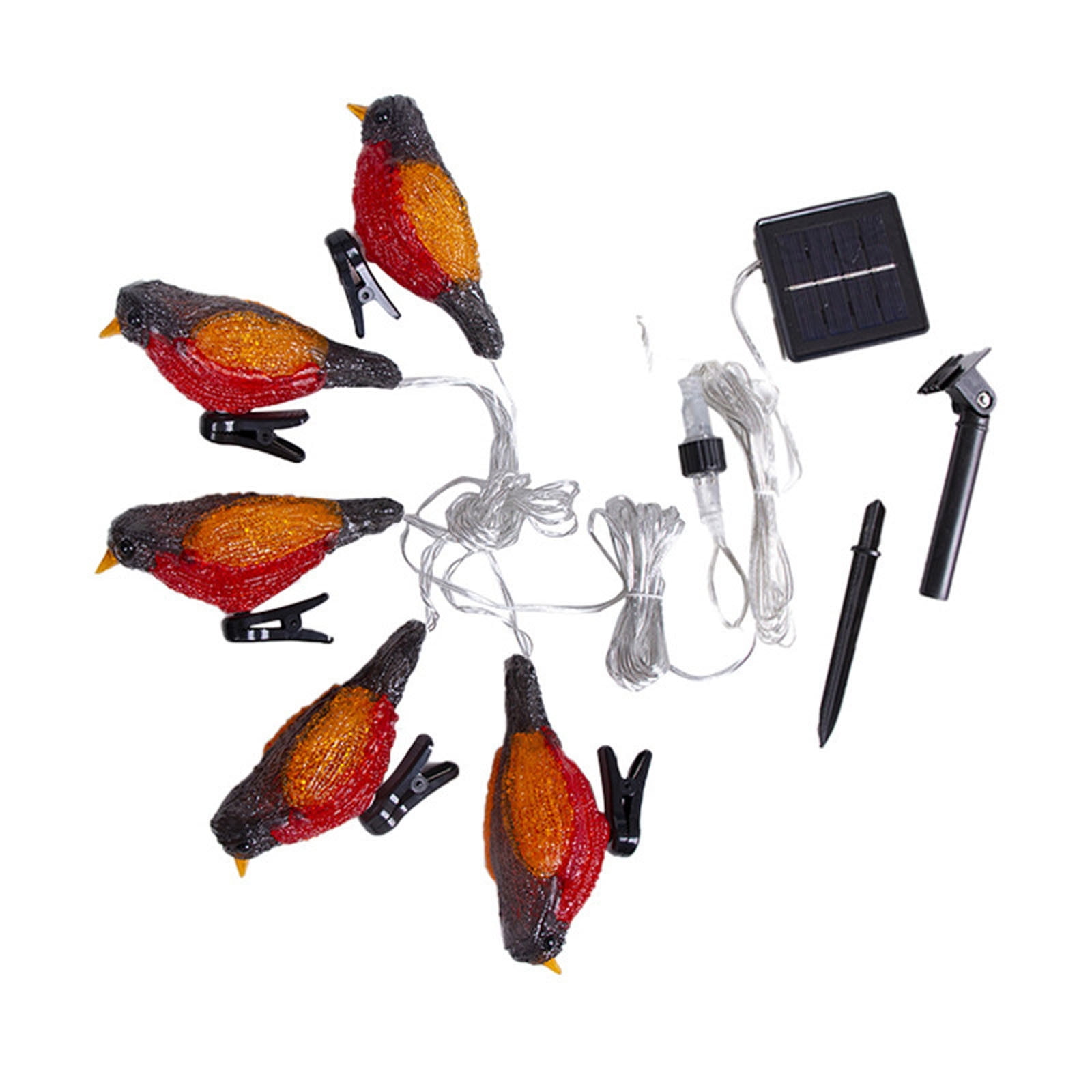 CELNNCOE Solar LED Bird Light Garden Decorative Light ,5 Birds In A ...