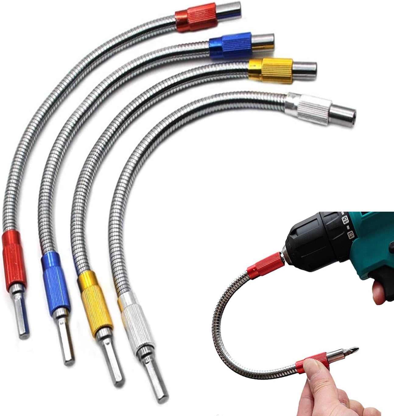 CELNNCOE Superbit Screwdriver Flexible,4PCS Bendable Drill Bit ...