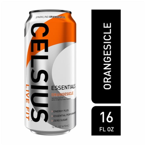 CELSIUS ESSENTIALS Sparkling Orangesicle Energy Drink Can 16 fl oz ...
