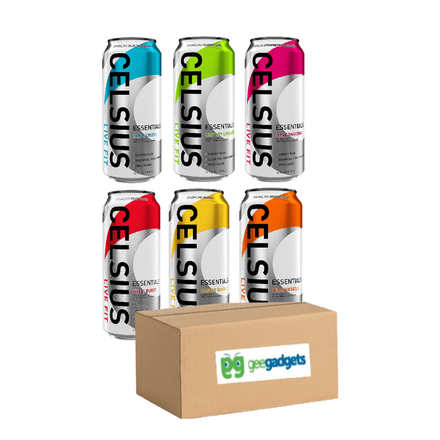 CELSIUS ESSENTIALS, Sparkling Performance Energy Drink Variety of ...