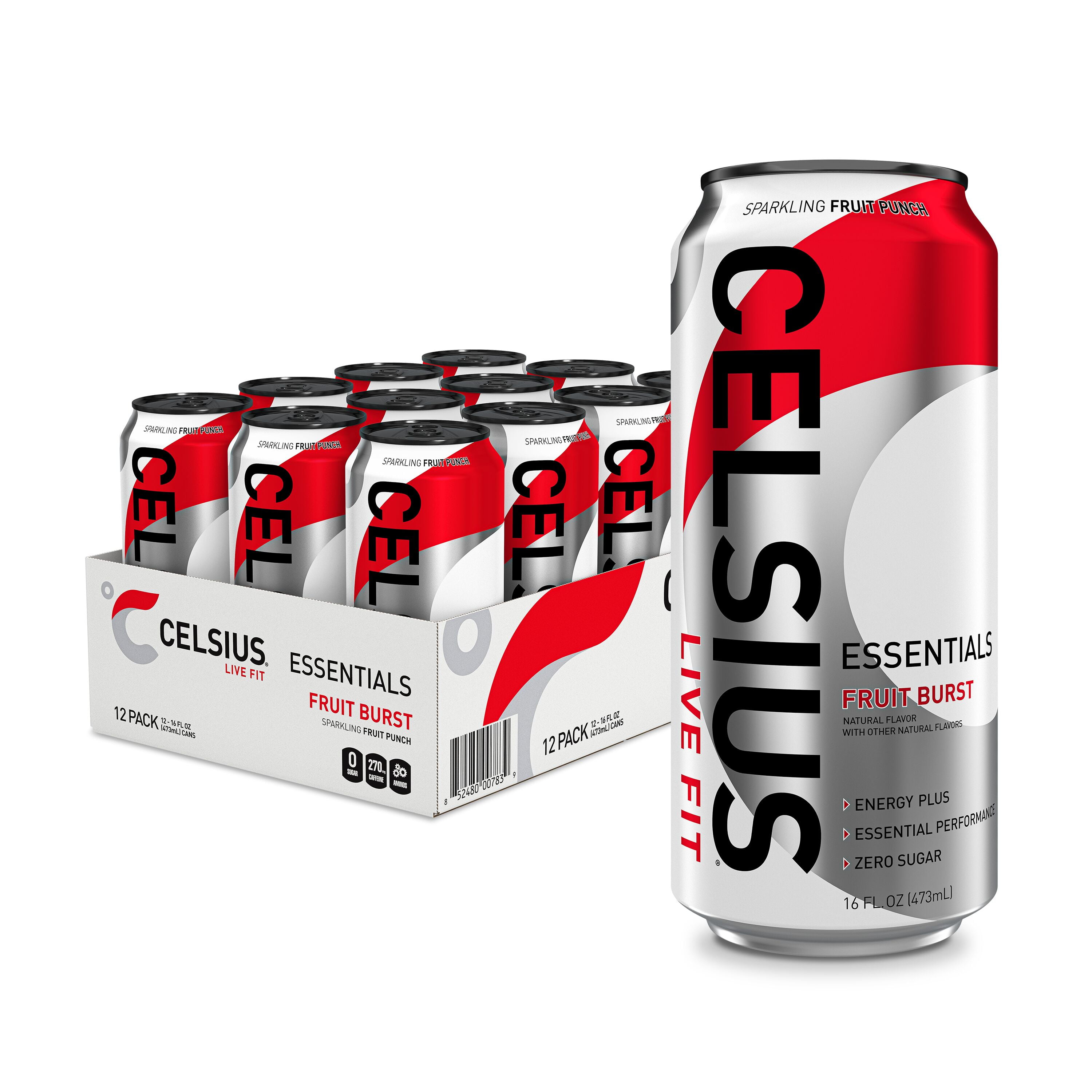CELSIUS Essentials Sparkling Fruit Burst, Functional Performance Energy ...