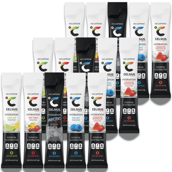 CELSIUS Hydration Drink Mix Powder Sticks Variety Pack, No Caffeine, 5 ...