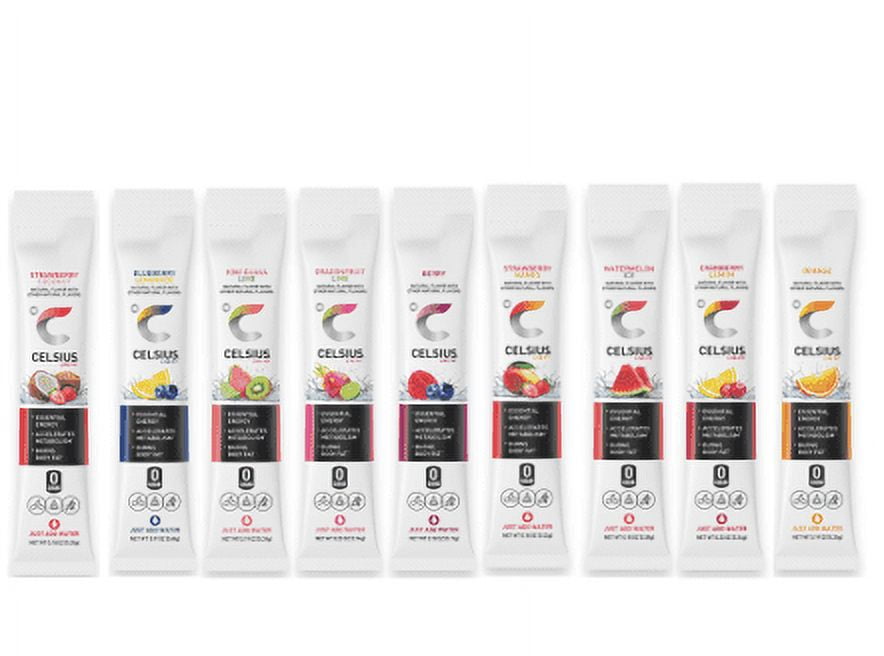 CELSIUS On the Go Essential Energy Drink Powder Packet Stick Mix 9 ...
