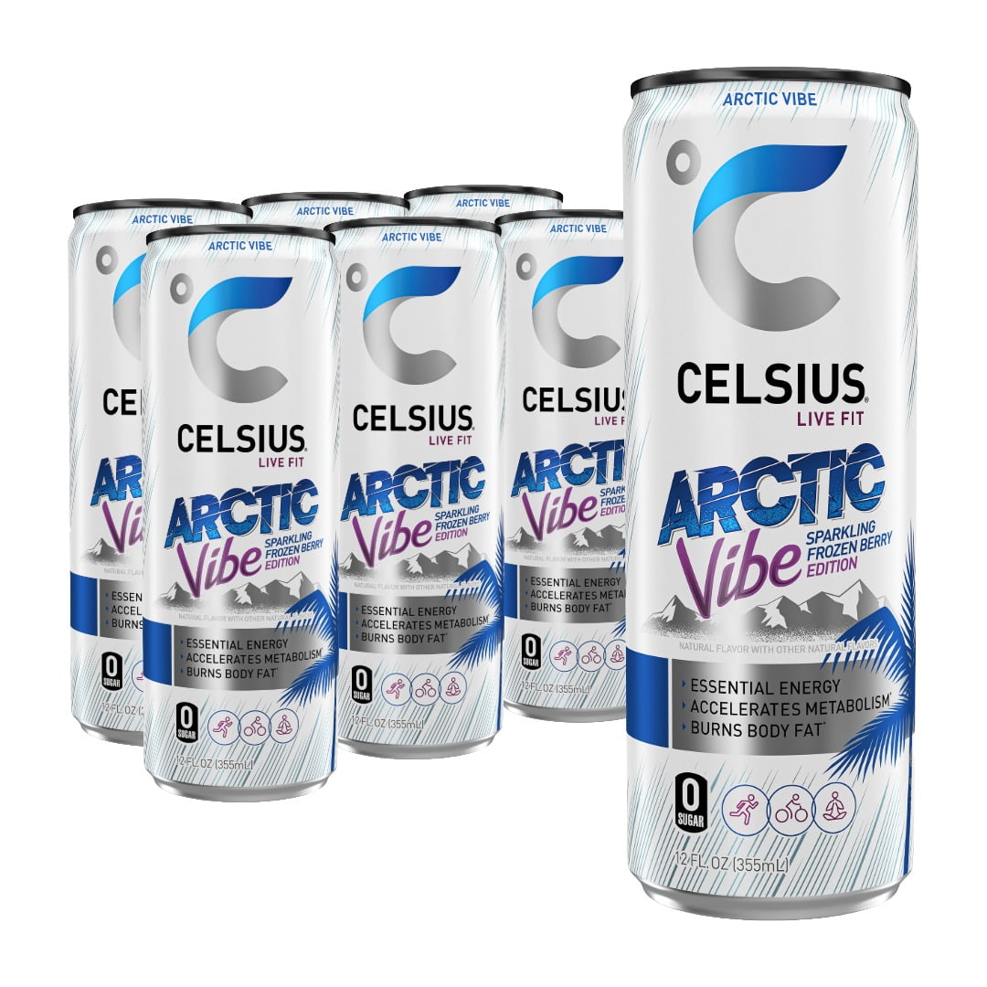 CELSIUS Sparkling Arctic Vibe, Functional Energy Drink 12 fl oz Can ...