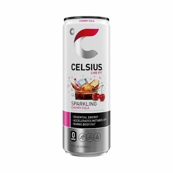 CELSIUS Sparkling Cherry Cola, Functional Energy Drink 12 fl oz Single ...