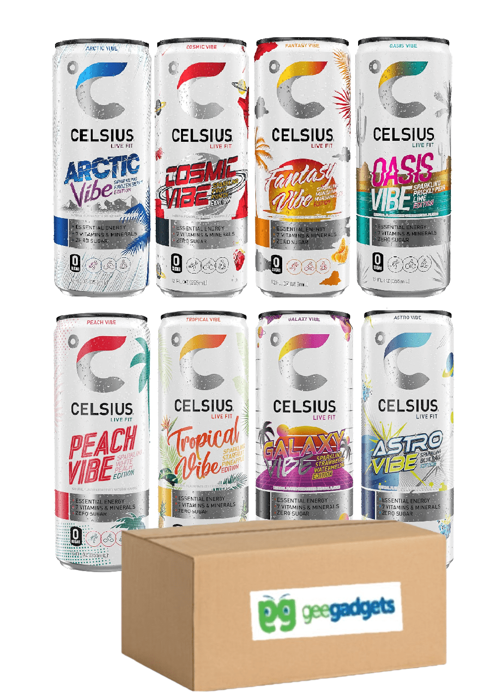 CELSIUS Sparkling Functional Essential Energy Drink Variety Pack, 12 Fl ...
