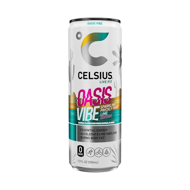 CELSIUS Sparkling Oasis Vibe, Sugar Free Healthy Energy Drink, 12 Fl Oz ...