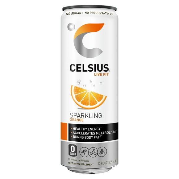 CELSIUS Sparkling Orange, Functional Essential Energy Drink 12 Fl Oz ...