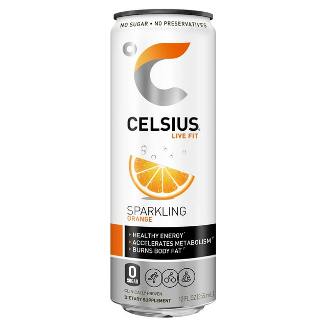 CELSIUS Sparkling Orange, Functional Essential Energy Drink 12 Fl Oz ...