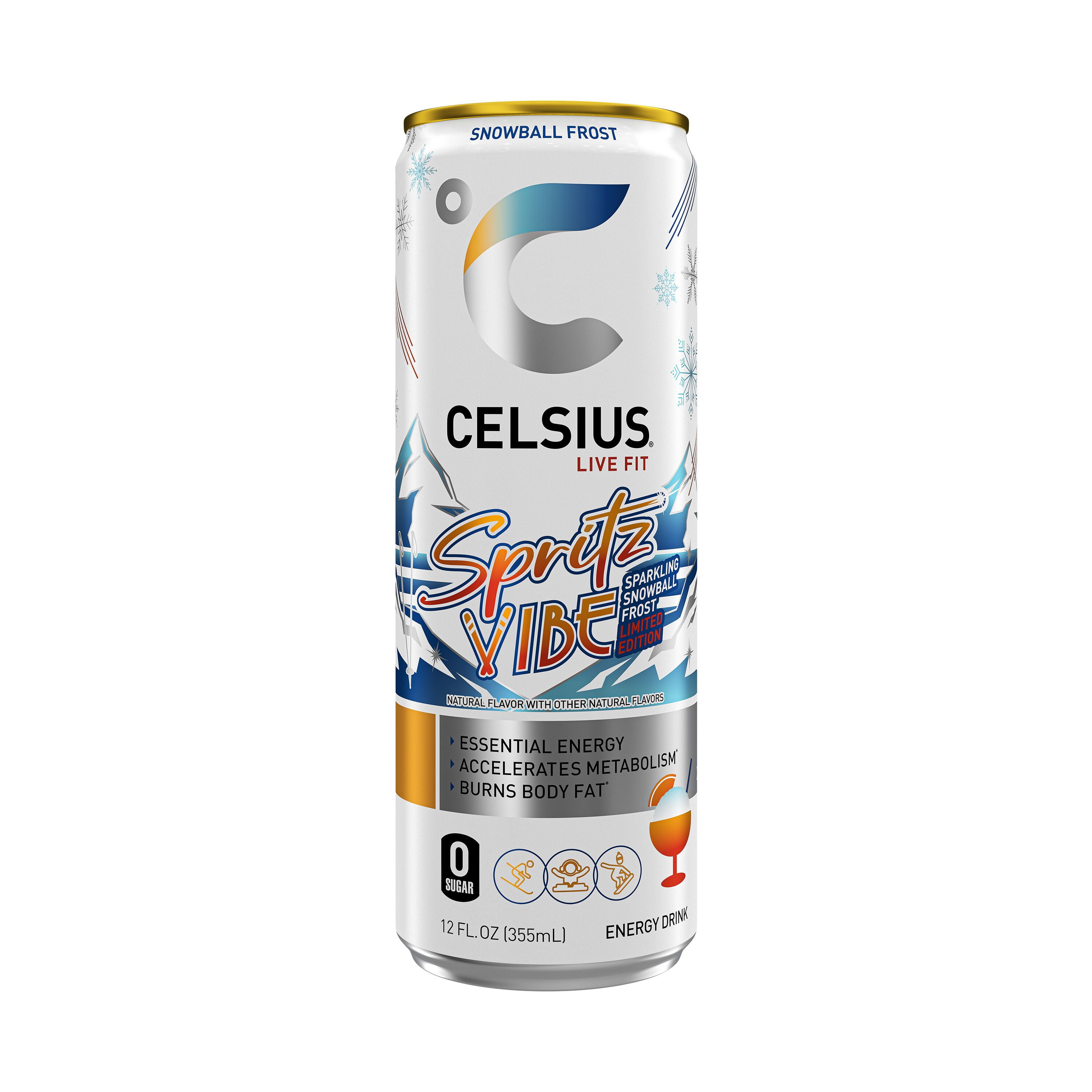 CELSIUS Sparkling Spritz Vibe, Functional Energy Drink 12 Fl Oz Single ...
