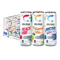 Celsius Essential Energy Sparkling Vibe Variety Pack, 12 fl. oz., 18 ...