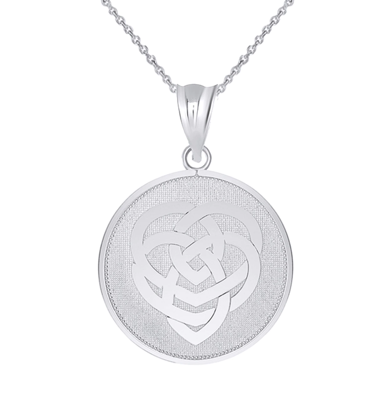 CELTIC KNOT MOTHERHOOD DISC PENDANT NECKLACE IN STERLING SILVER ...