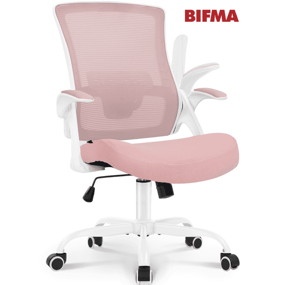 CELTOSS Ergonomic Office Chair, Wide Seat with Flip-Up Armrests, Lumbar ...