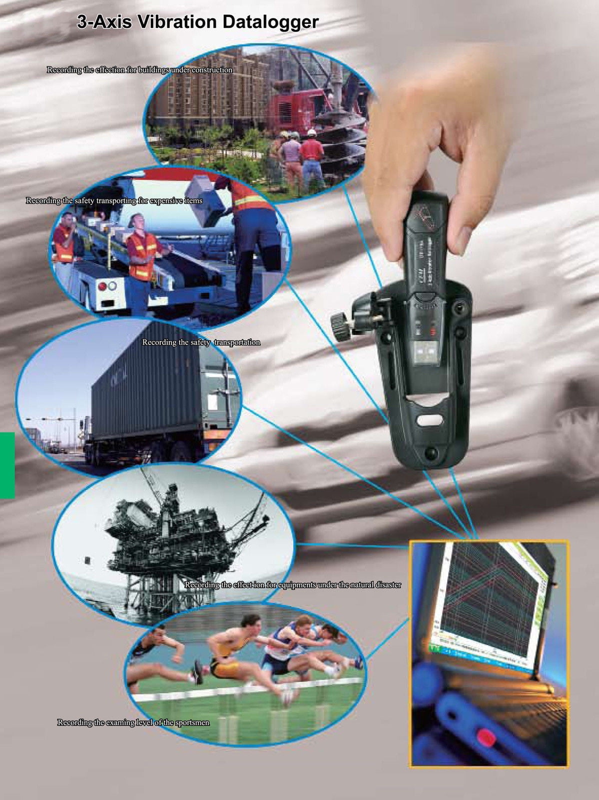 CEM DT-178A 18g 3-Axis Vibration DataLogger Accelerometer 4 Mb Memory 1000 Hours - Walmart.com