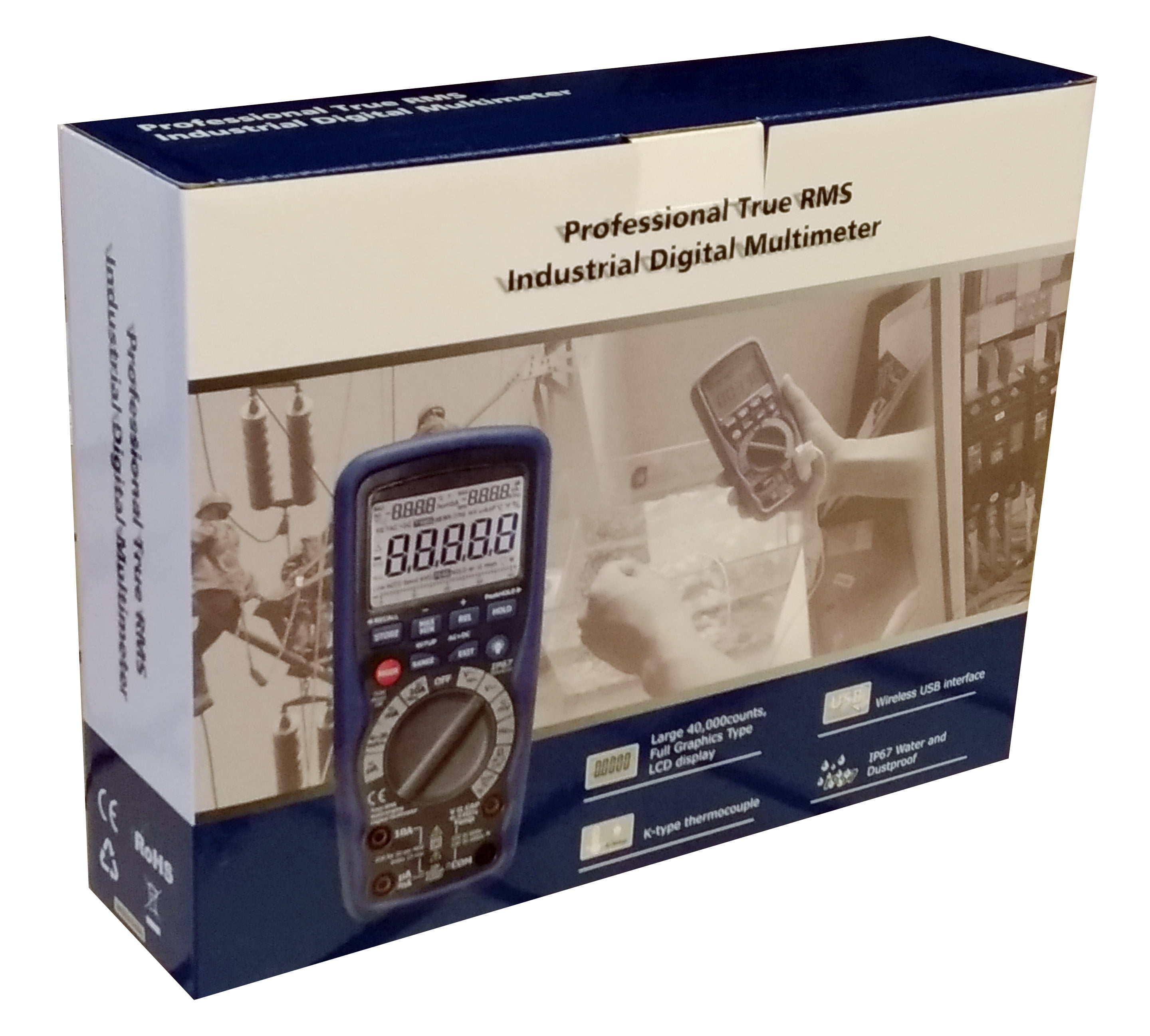 CEM DT-9939 Waterproof Industrial Wireless USB RMS Multimeter with ...